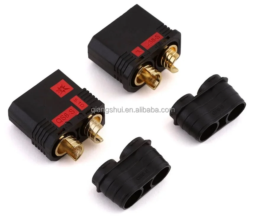 Black Antispark Male And Female Qs8 Connector For Ebike Drone Rc - Buy ...