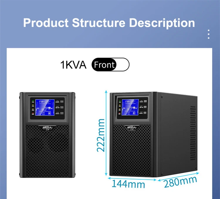 1kva 900W Single Phase Online UPS with Pure Sine Wave and 0ms Transfer ...