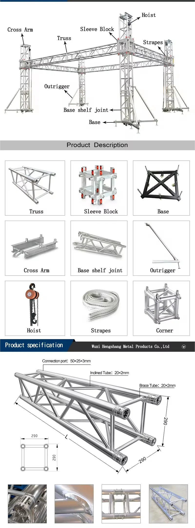 High Quality LED Screen Bolt Truss Aluminum Alloy Truss Spigot Type ...
