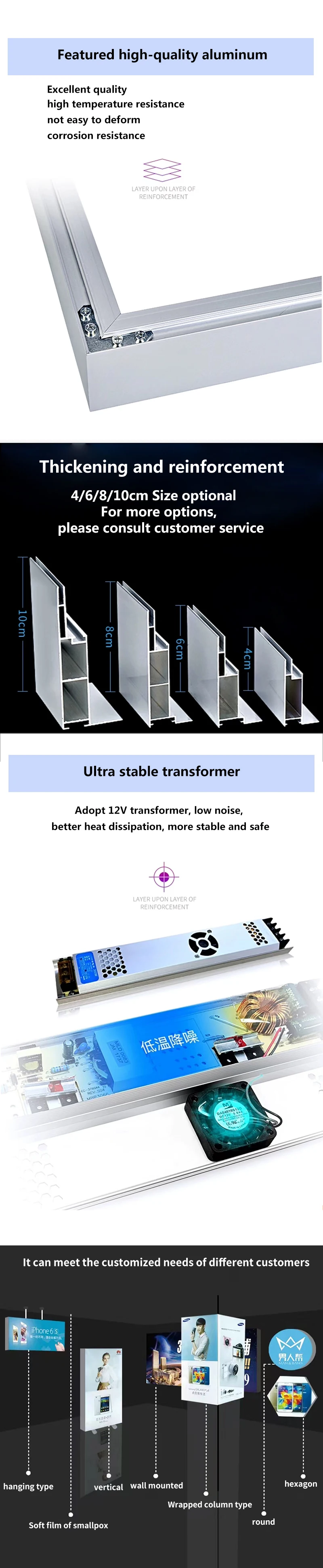 Customized Promotional Advertising Portable Uv Print Fabric Sign Light ...