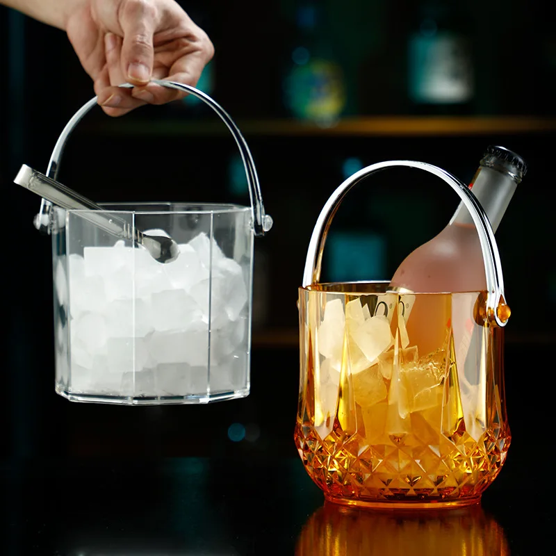 Acrylic Transparent Plastic Ice Buckets Bar Tools Beer Champagne Wine ...