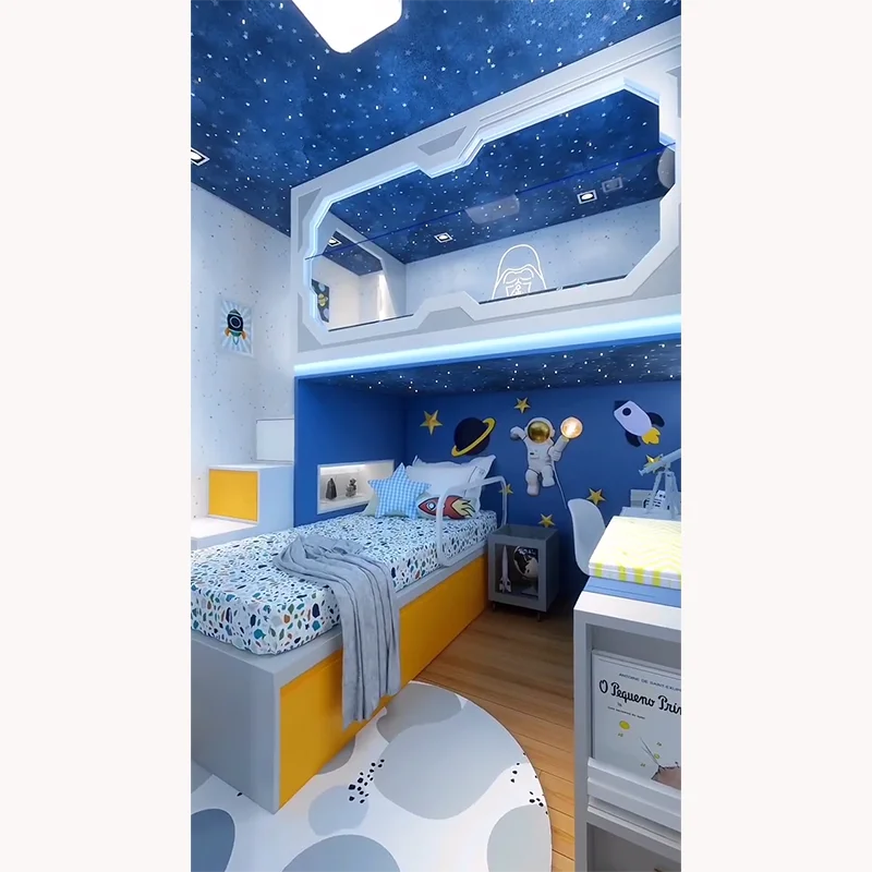 Foshan Manufacture Custom Kids Children Bedroom Furniture Blue Boys ...