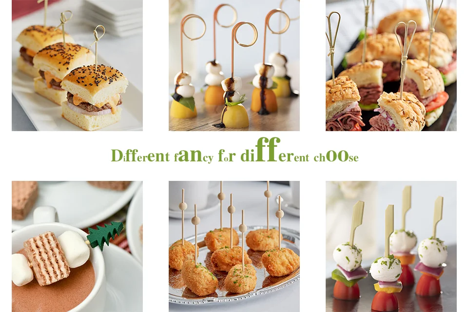 Decorative Bamboo Fancy Stick Wholesale Twist Bamboo Food Finger Pick ...