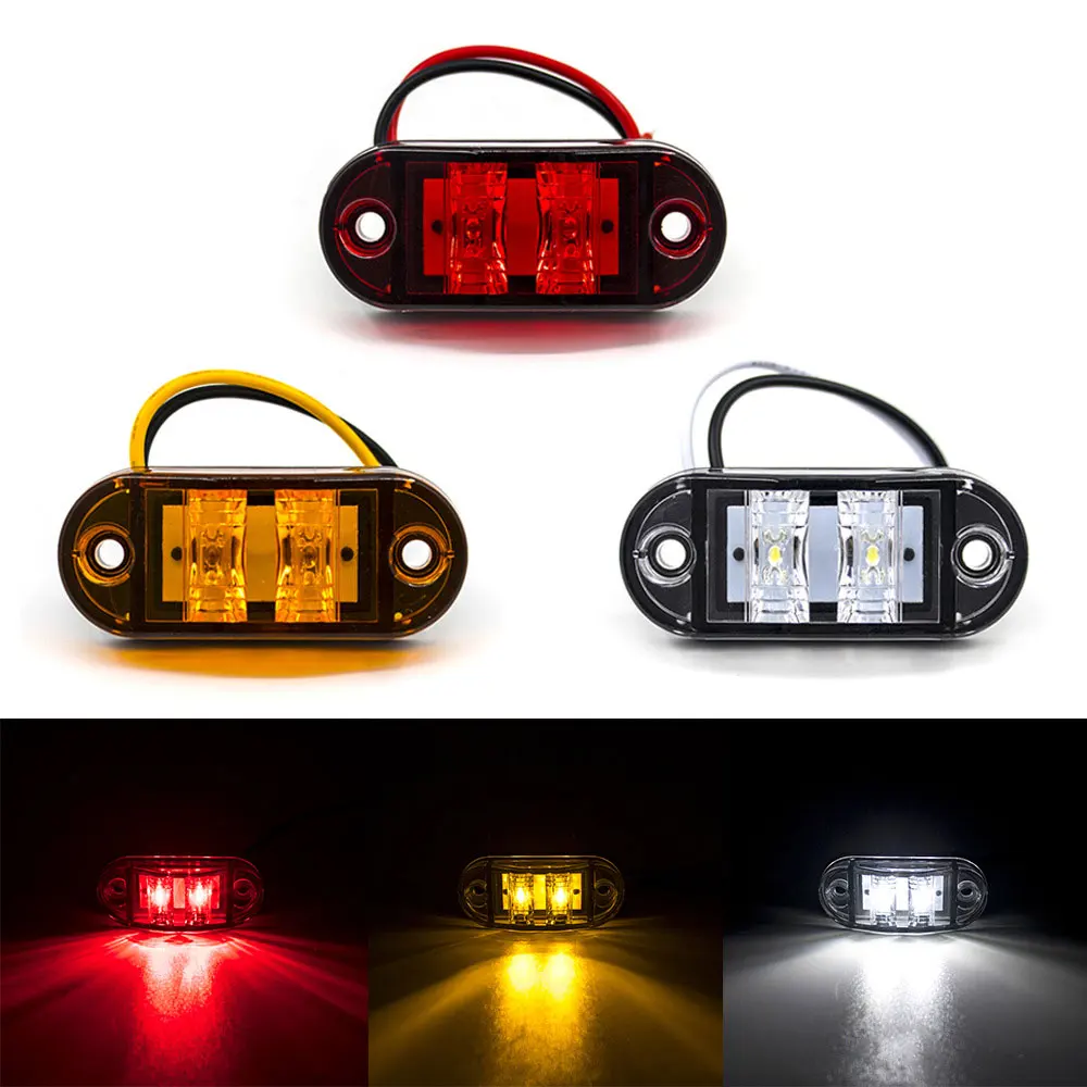 12v 24v Led Side Marker Lights Warning Tail Light Auto Car External ...