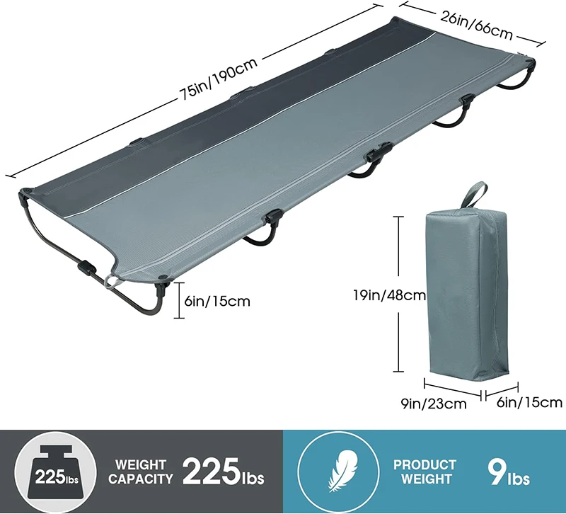 Yasn Folding Camping Bed Lightweight Quick Set Up Outdoor Camping Cots ...