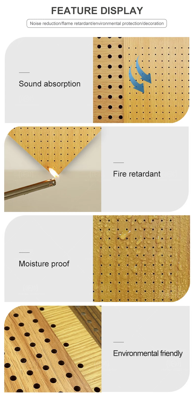 Master Acoustic Modern Design Wood Perforated Acoustic Panels Fireproof ...
