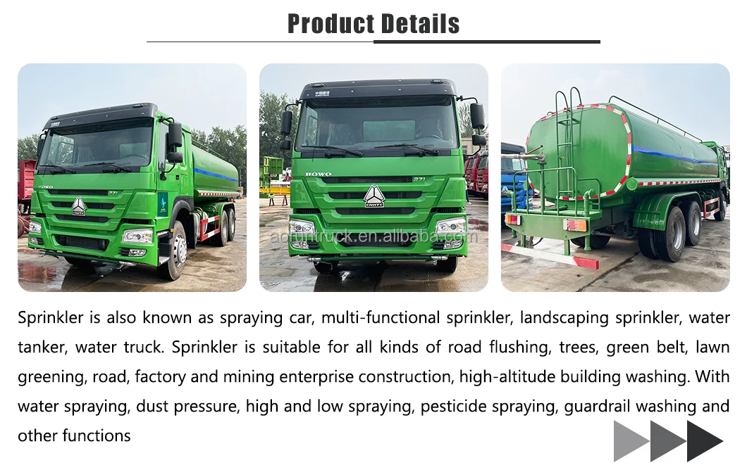 Sinotruk HOWO Road Sprinkler Sanitation Vehicle 20000/25000L 6X4 Heavy ...