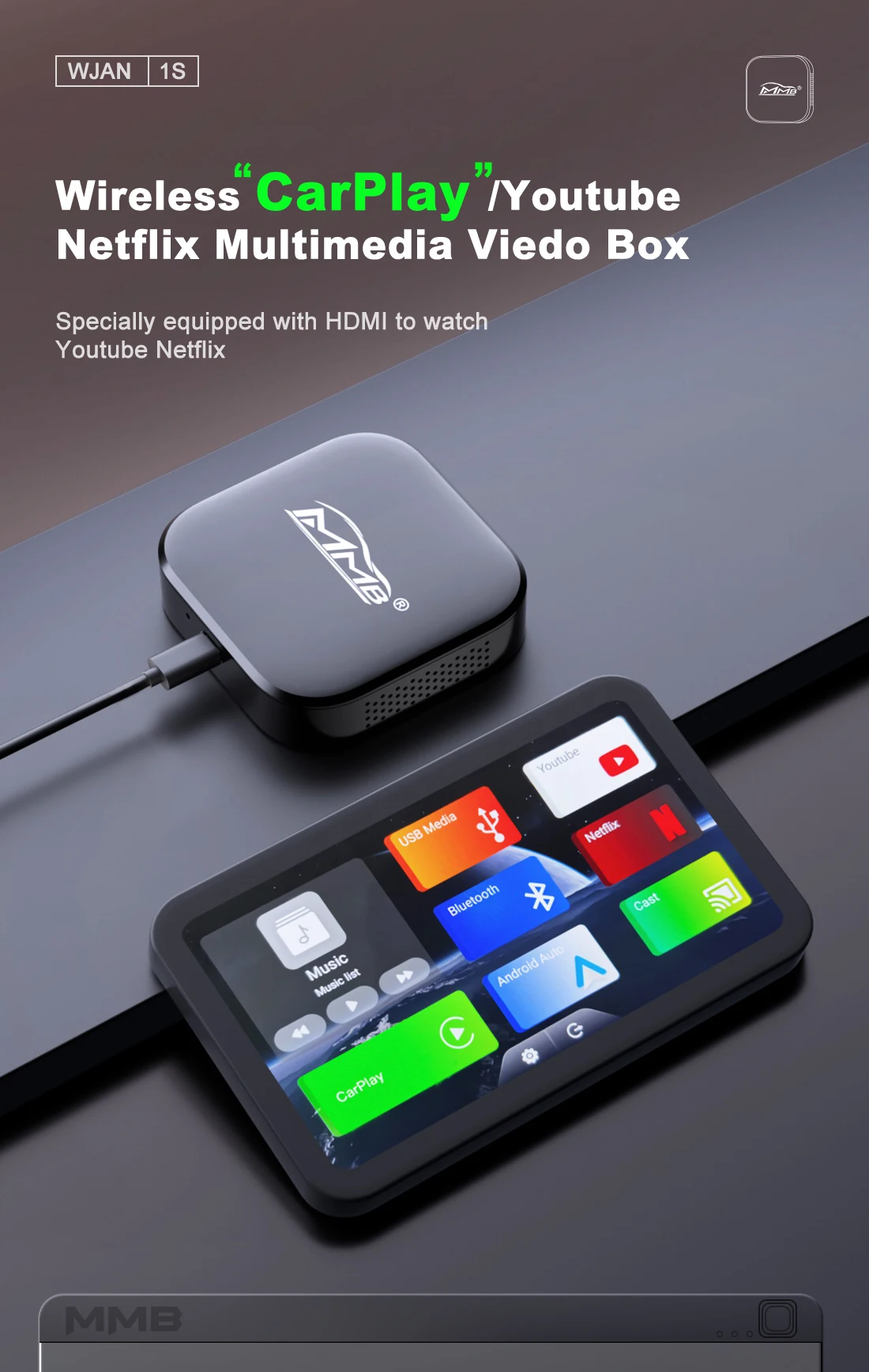 Mmb The Magic Box Portable Carplay Android 11 Multimedia Tv Box Watch ...