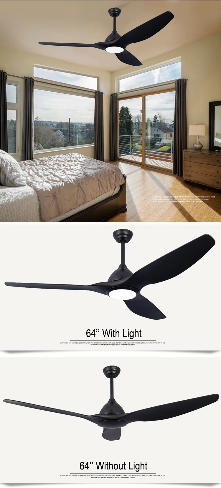 52 Inch Commercial Modern Abs Blade Electrical Ceiling Light Fan ...