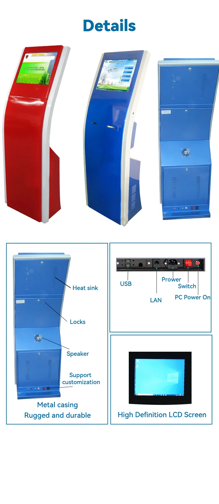 19 Inch Queue Management System Ticket Dispensing Kiosk For Bank - Buy ...