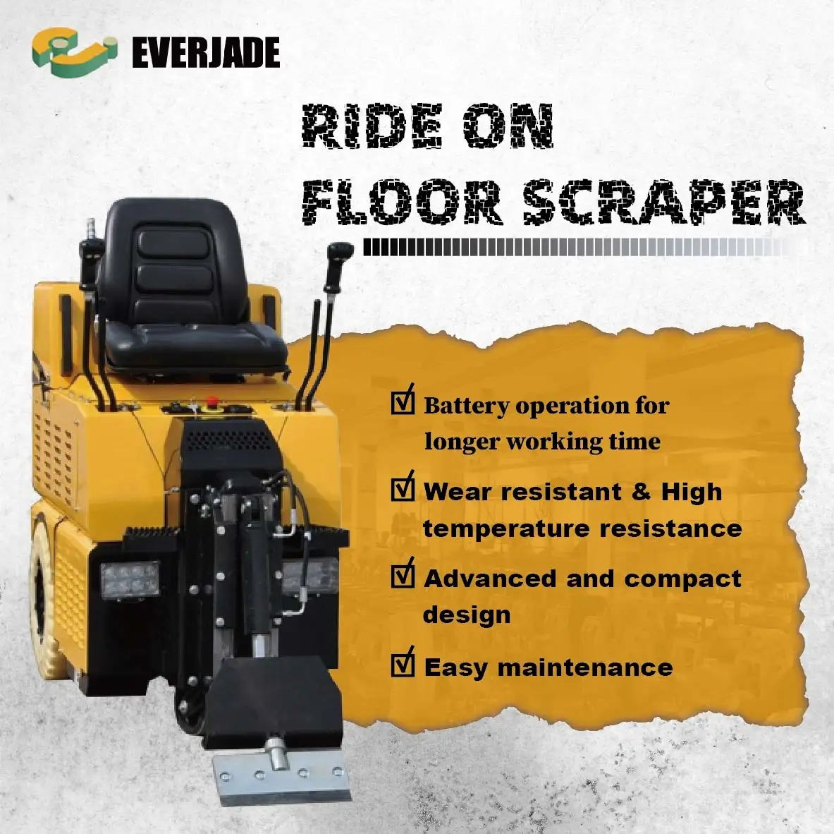 Ride-on Auto Floor Scraper Machine - Efficient Floor Grinding