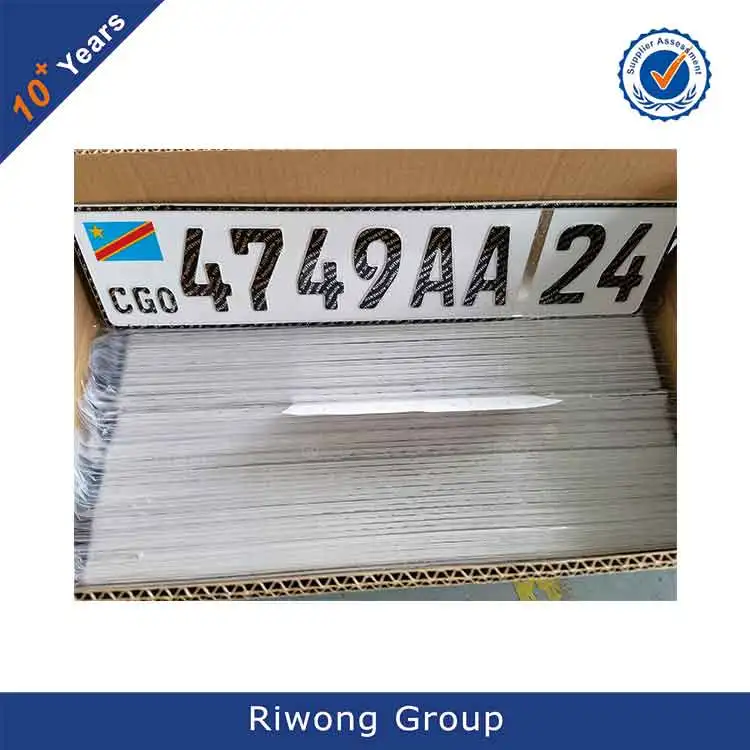 Embossed Congo Number Plates - Durable & Customizable