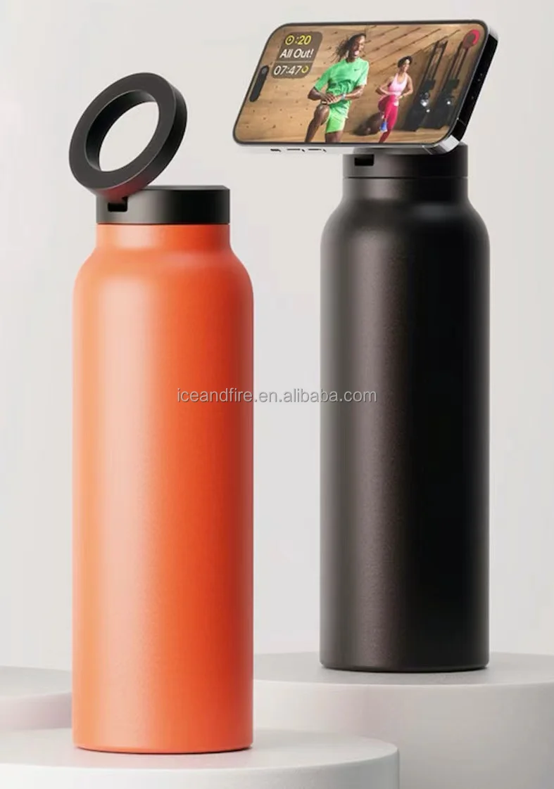 Magsafe Water Bottle 24oz 710ml Double Wall Steel With Magnetic Ring ...