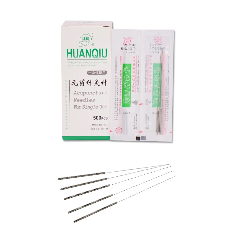 New Package Huanqiu Disposable Sterile Flat Handle Acupuncture Needles ...