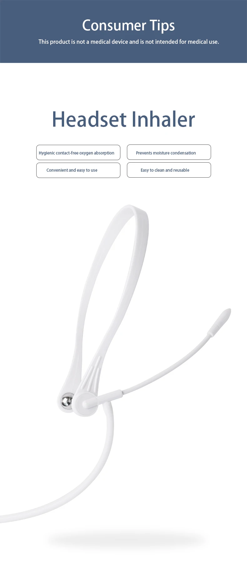 Silicone Material Nasal Oxygen Headset Inhaler Convenlent and Easy to ...