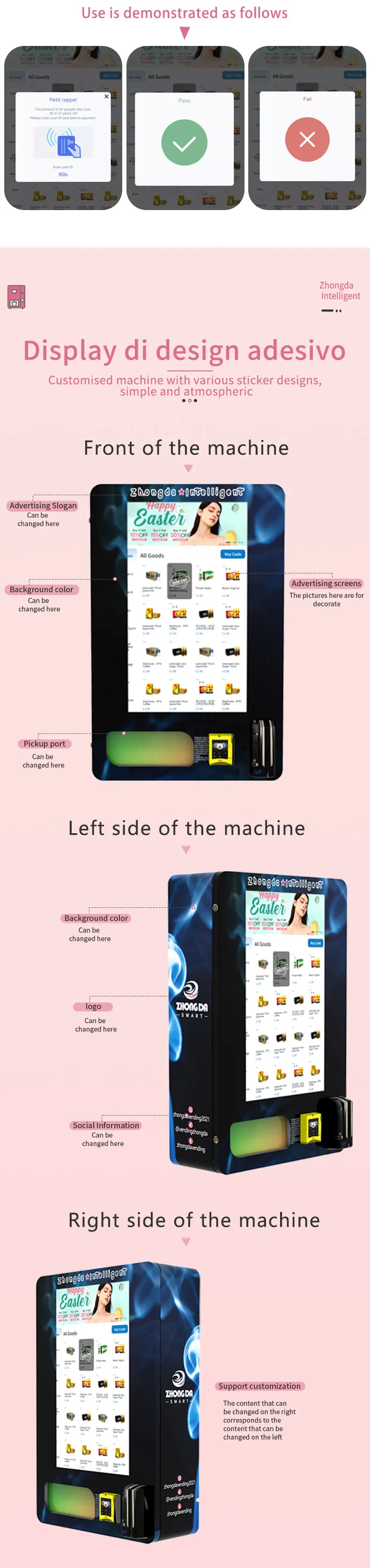 Hot Selling Wall Mini Vending Machine With Id Ic Dl Ins E-card Ir Age ...