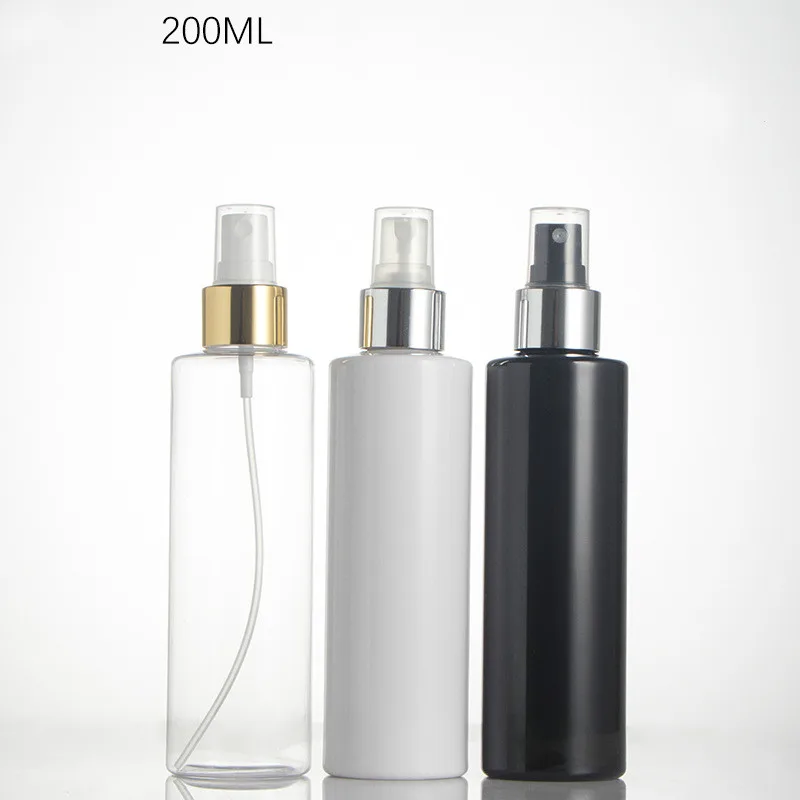 200ml Round Cosmetic Body Mist Atomizer Plastic Spray Lotion Gold Top ...