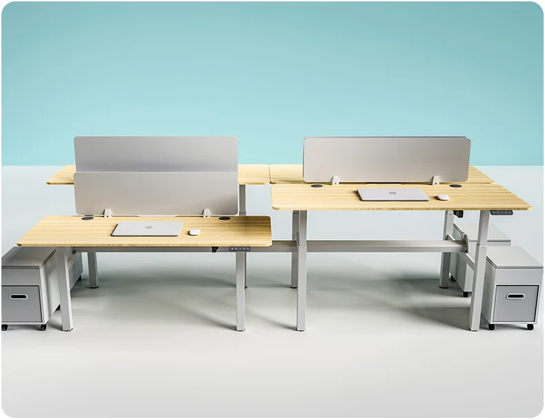 Dual Frame Double Adjustable Height Desk Office Workstation - Buy ...