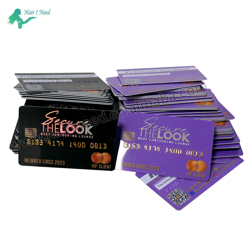 Luxury PVC Plastic Sequence Number Embossed Gift Cards