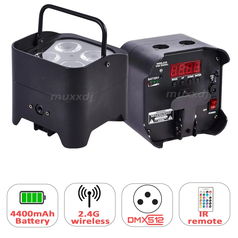 Wireless Battery Up Lighting Remote Control 4x18w Rgbwa+uv 6in1 Dj ...