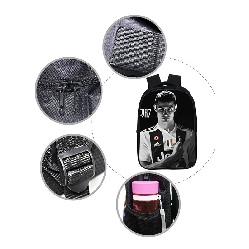 Fashion Football Star Ronaldo Printing 14.5 Inch Large Capacity ...