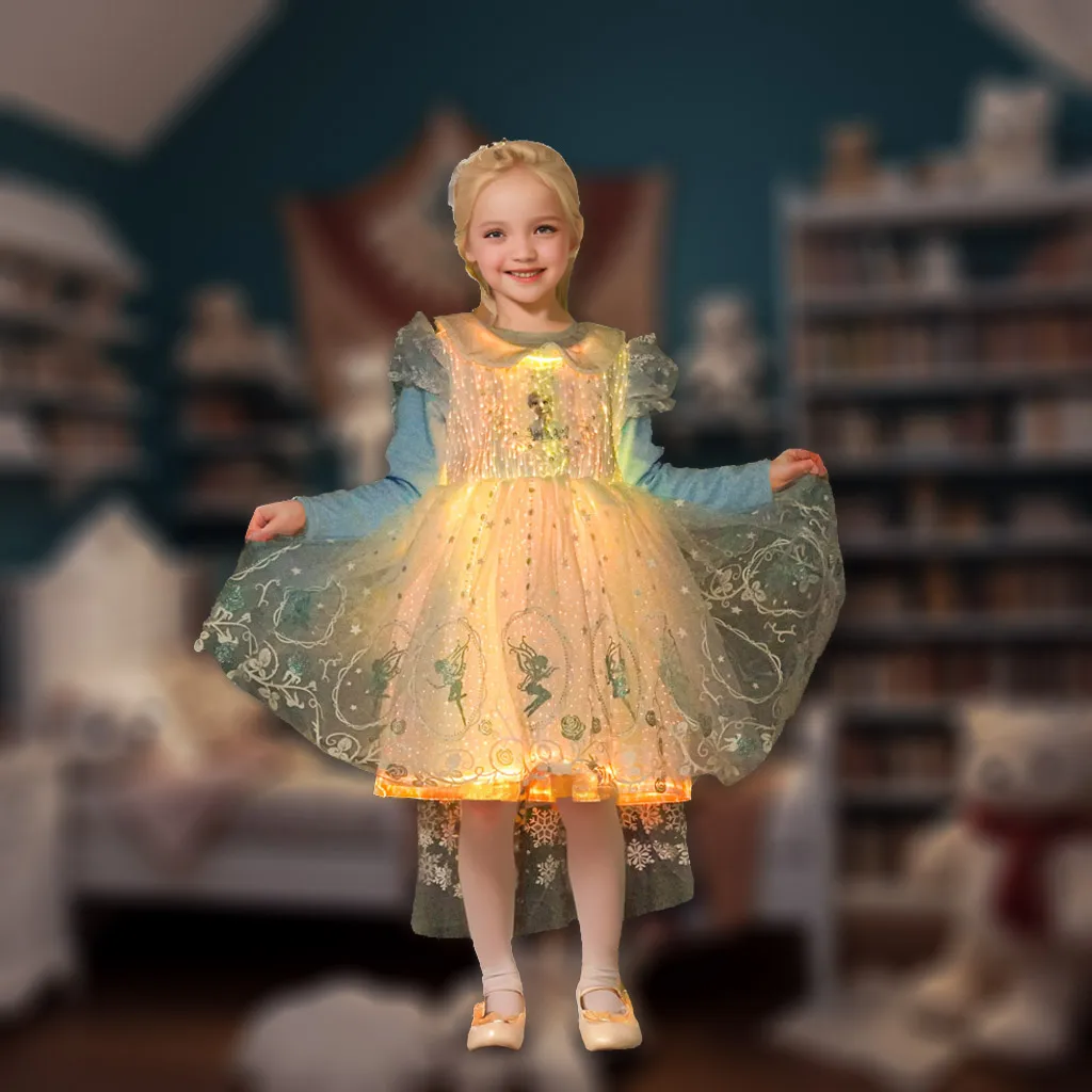 Blue Christmas Luminous Dress for Kids Glow-in-the-Dark Baby LED Light ...