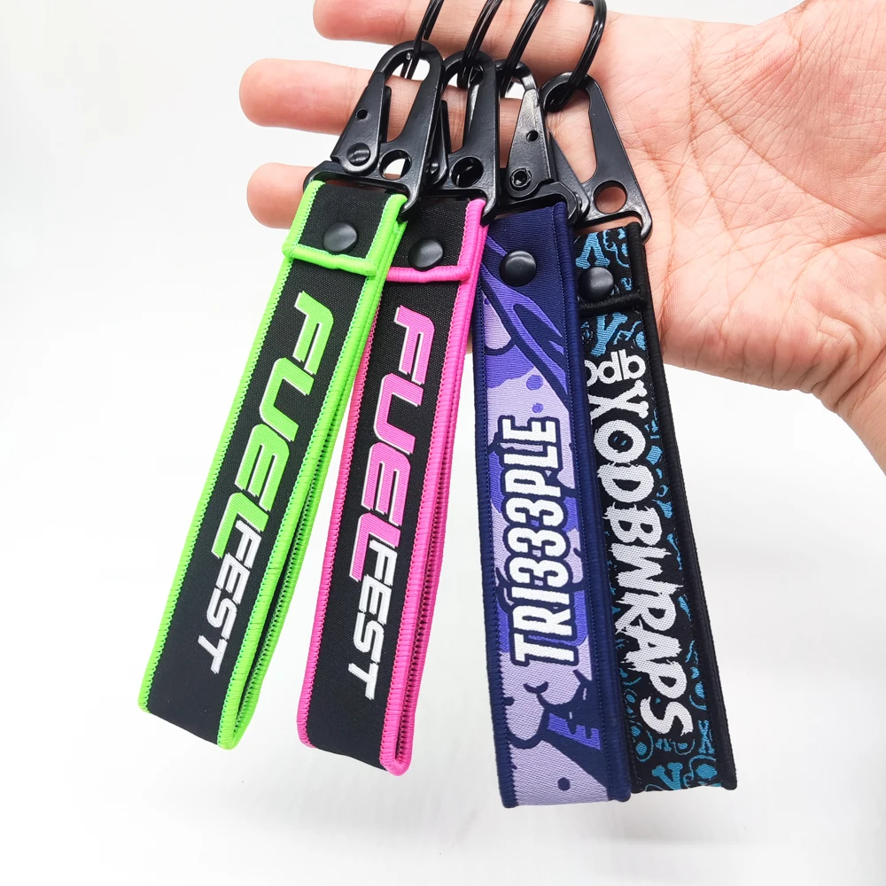 Factory Custom Nylon Lanyard Eagle Beak Buckle Label Short Wrist Strap ...