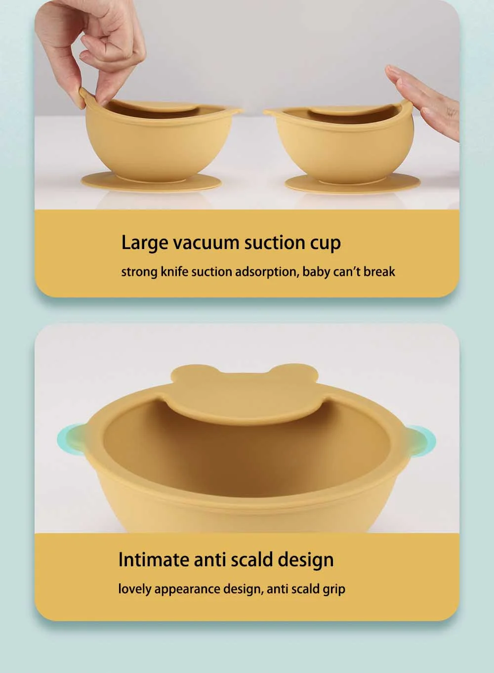 Baby Eating Bowl Suction Set Silicone Baby Feeding Set Kids Dining ...