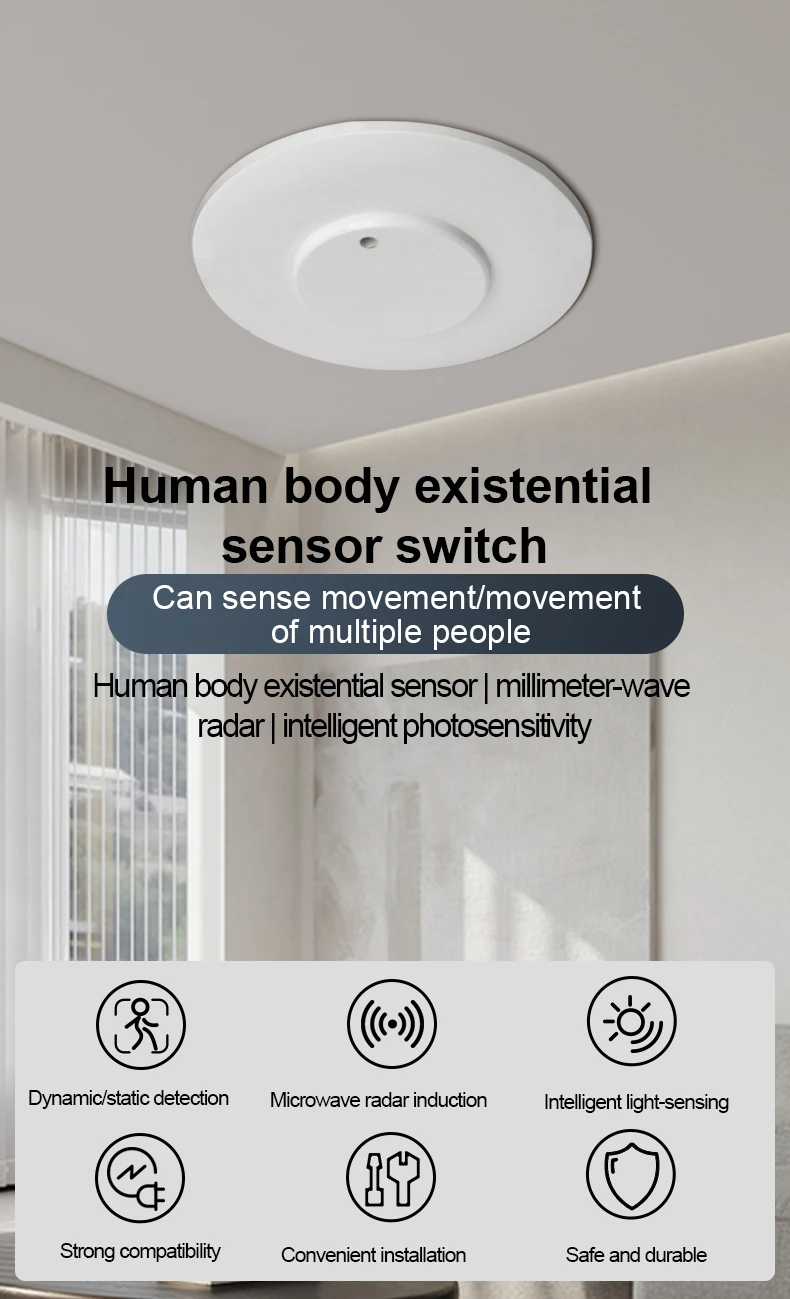 Millimeter Wave Radar Detection Sensor Wall Switch MmWave Static ...