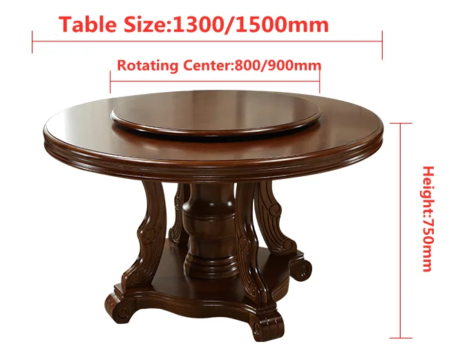 8 Seat Wooden Rotating Dining Round Table And Chair Set - Buy Upscale ...