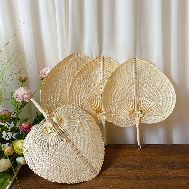 Palm Leaves Fans Handmade Wicker Traditional Chinese Craft Wedding ...