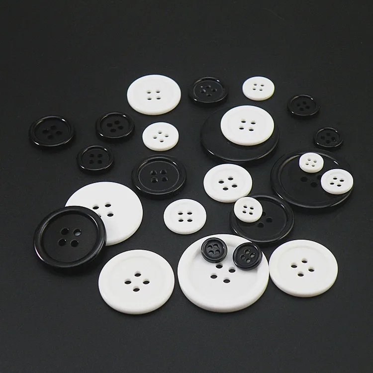 Custom Brand logo Resin Buttons for Clothes Round 4 Hole Shirt Button ...