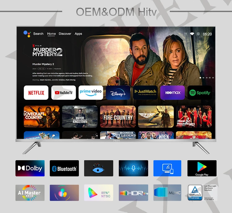 Explosion-proof 75" Android Smart Tv Dual Tempered Glass Screen Led Tv ...