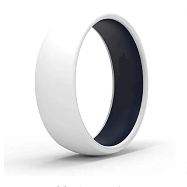 Custom Double Color Ring Two Colors Silicone Wedding Ring Dual Tone ...