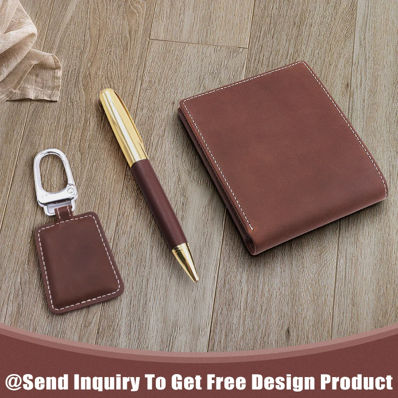 Free Sample Mens Gift Set Exquisite Packaged Wallet Pen Set Leather ...