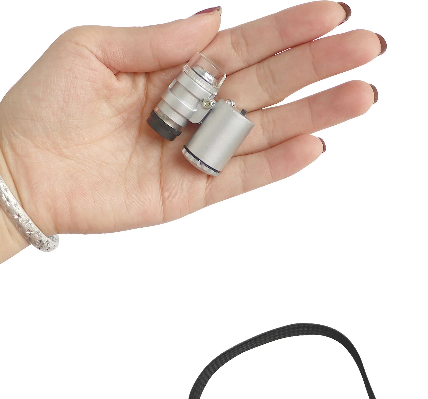 Mini 60x LED Light Microscope Magnifier Pocket Jewelry Jeweler Loupe ...