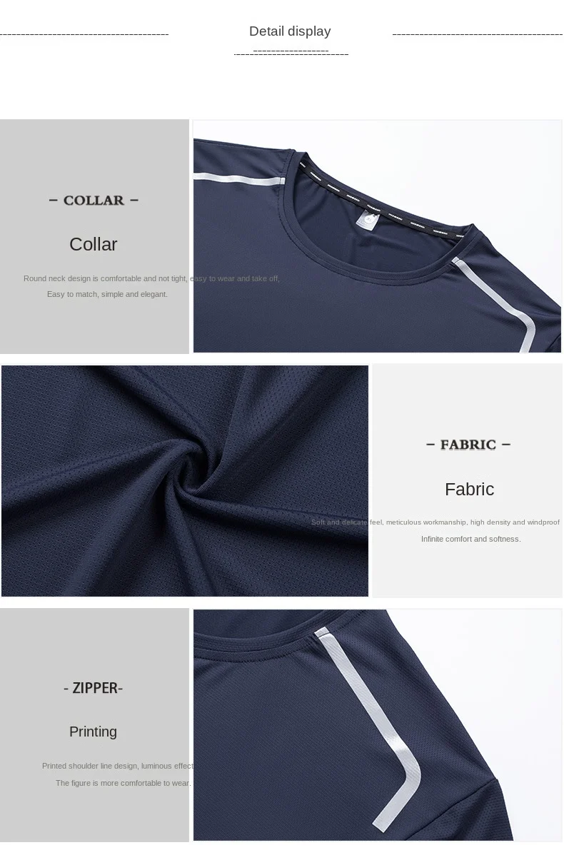 New Men's Quick Drying Elastic Sports T-shirt With Round Neck,Breathable,Sweat-wicking,Fitness ...