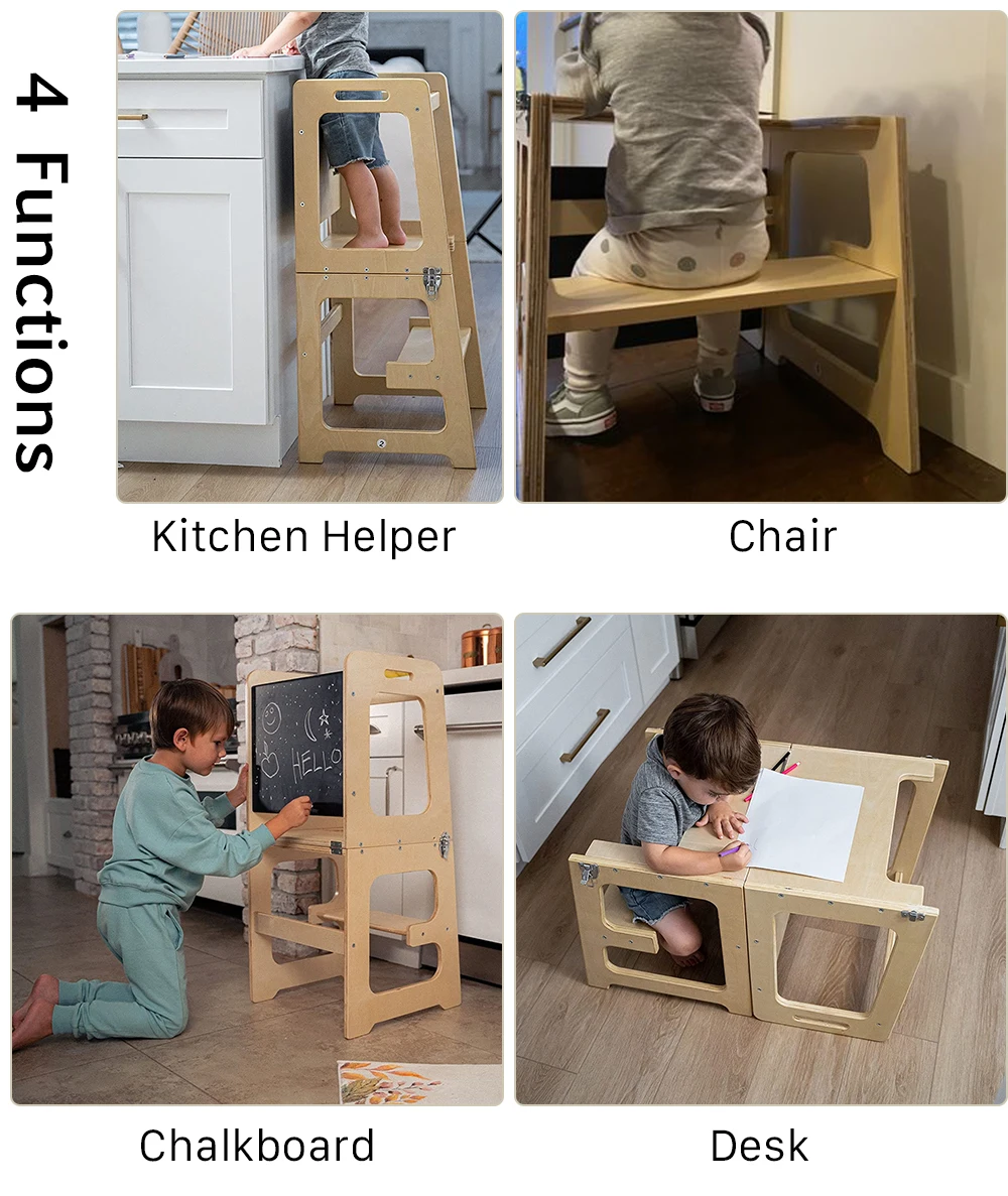 Wholesale Folding Kitchen Helper Step Stool Toddler Kids Learning Tower ...