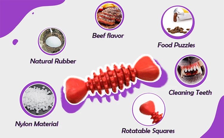 Juguetes Para Perros Natural Rubber Pet Dog Bone Toy Red Durable Teeth ...