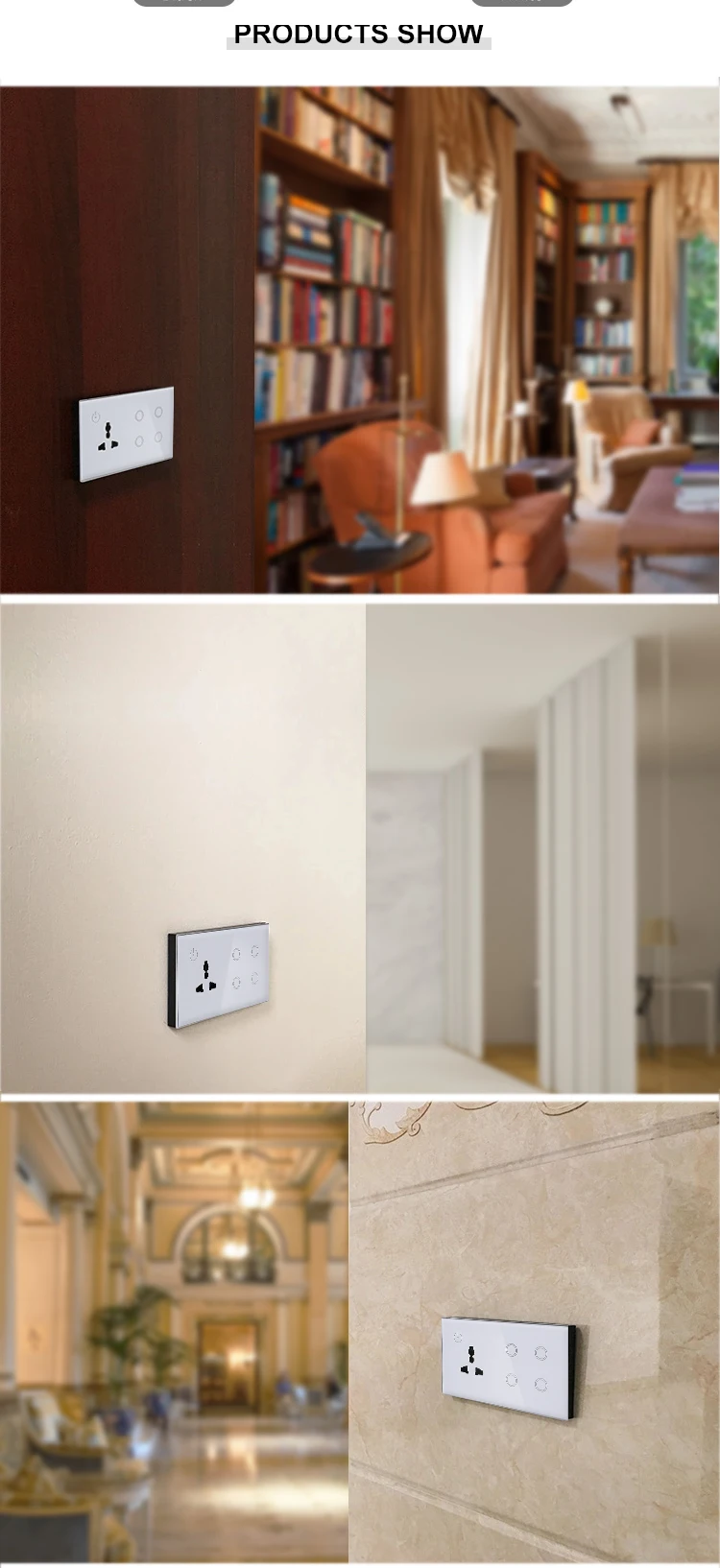 4gang Wifi Touch Switches With Wall Socket Tuya Smart Touch Switch ...