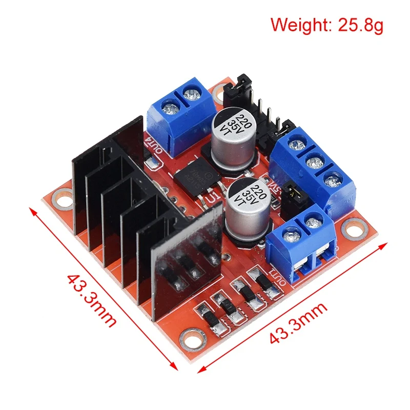 L298 Stepper Motor Driver Controller Module Dc Dual H-bridge Red Motor ...