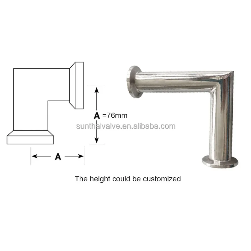 Stainless Steel 304/316 ISO-KF Flange NW16 Elbow Mitered 90 Degrees KF ...