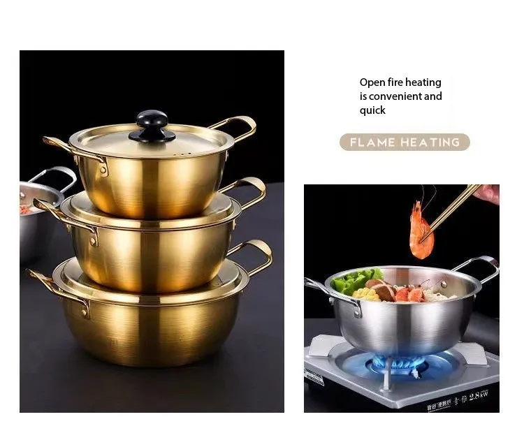 FTS Kimchi Noodle Pots Cookware with Lid Cooker Kitchen Soup Non Stick ...