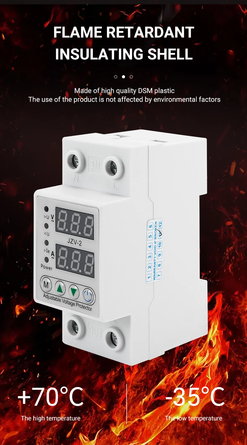 Din Rail Automatic Digital Adjustable Over Voltage Current Protector ...