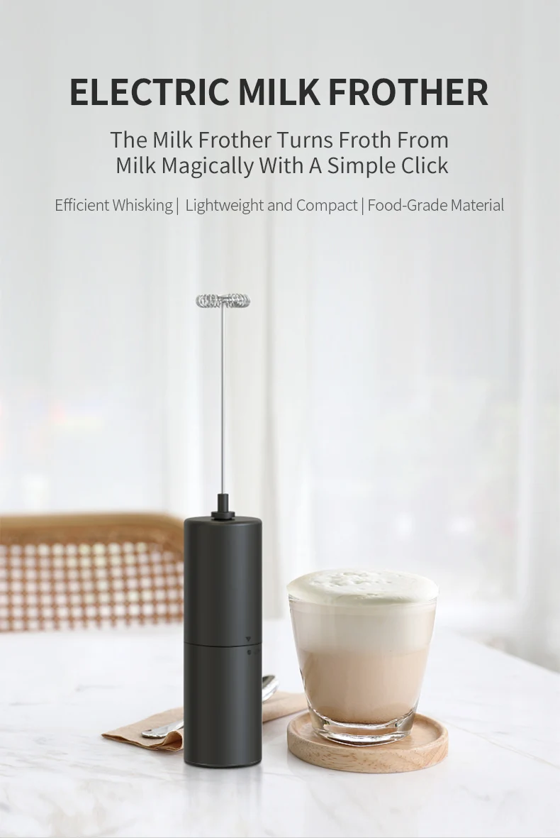 3 Speed Adjustable Make Premium Micro Foamed Milk Lithium Handheld Milk ...