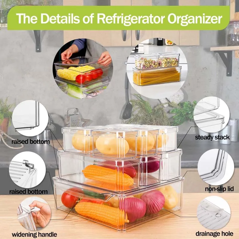 Stackable Fridge Organizer Bins - Save Space & Stay Organized