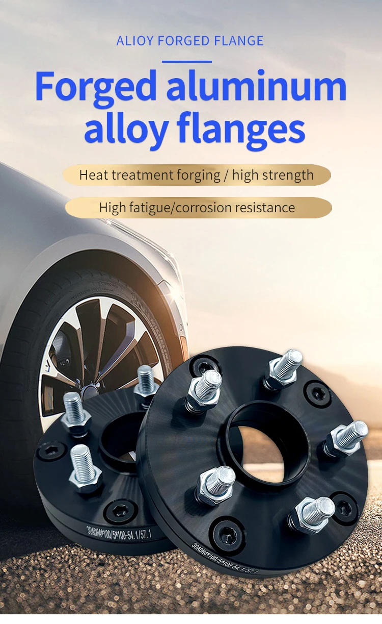 Black 5 Lug Aluminum Alloy Car Hubcentric Wheel Spaces 30mm Thick Wheel ...