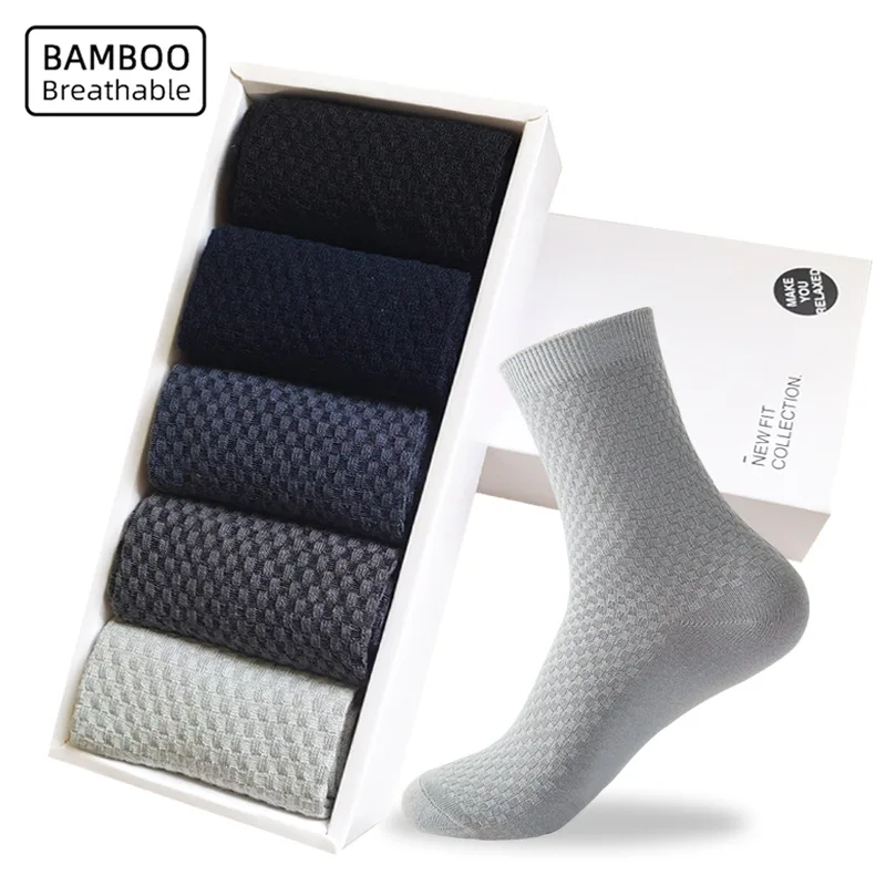 5 Pairs Bamboo Cotton Socks - Sustainable & Comfortable