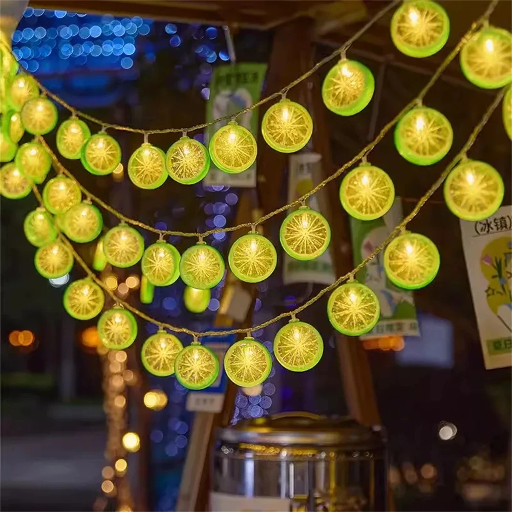 Decorative String Lemon Hanging Fairy String with 20 LED 3AA Battery ...
