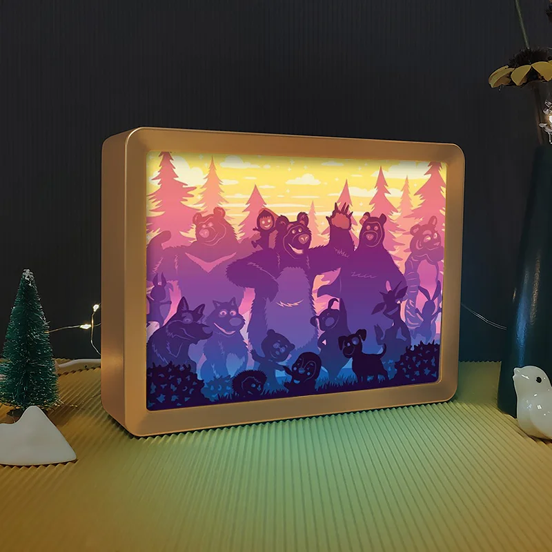 Cartoon Box Masha And The Bear Shadow Box Frame Plastic Frames For ...